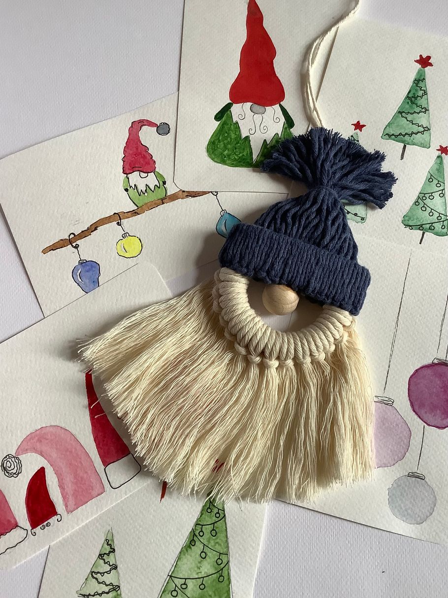 DIY Christmas special watercolor cards & macrame in Leipzig | konfetti
